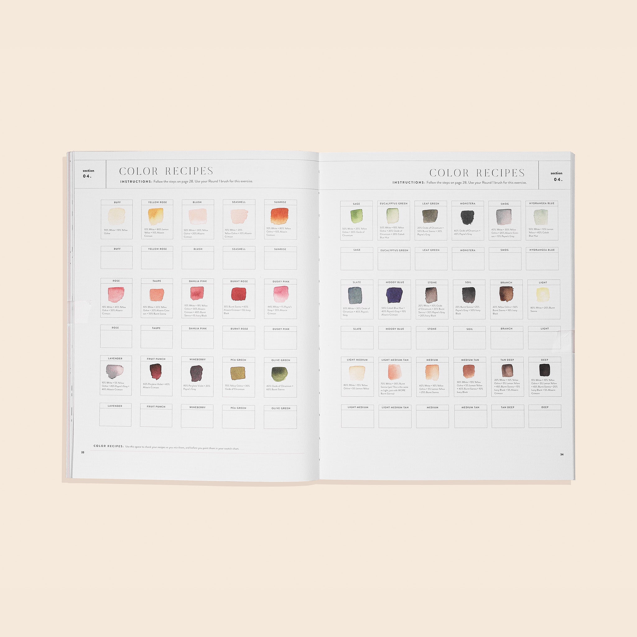 Watercolor Workbook – Beginner-Friendly Watercolor Practice Book ...